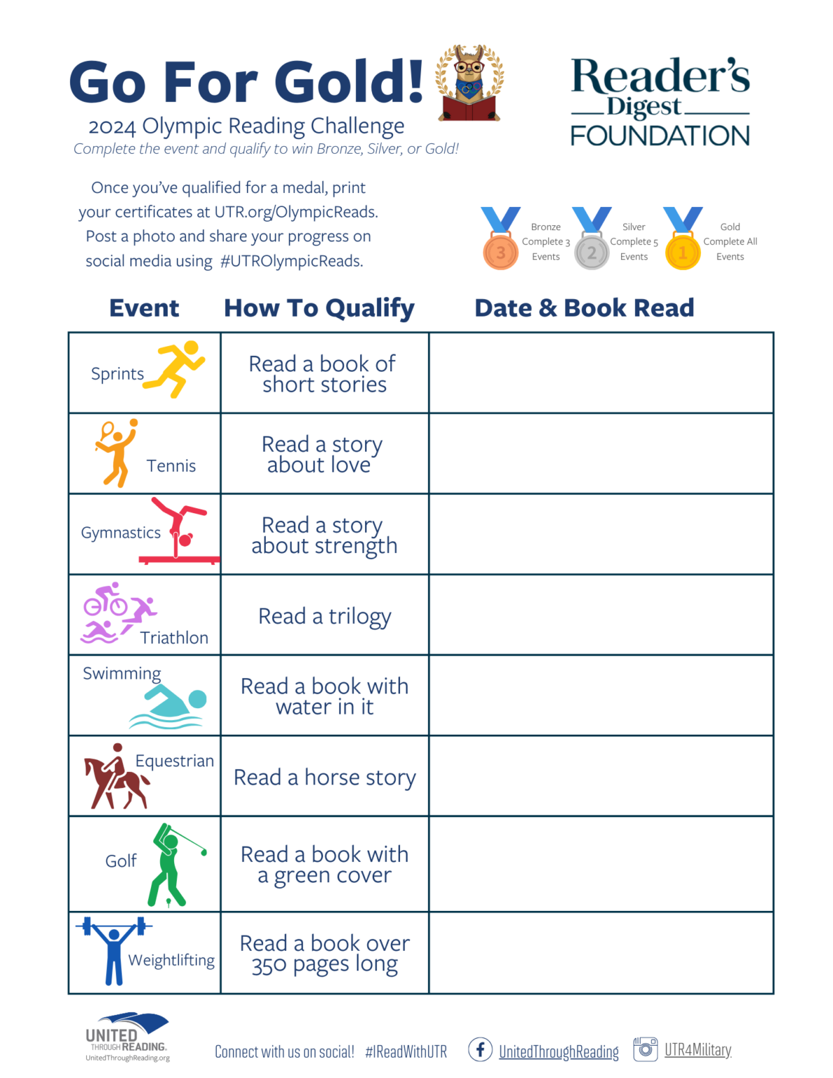 Summer Olympics Reading Challenge - United Through Reading